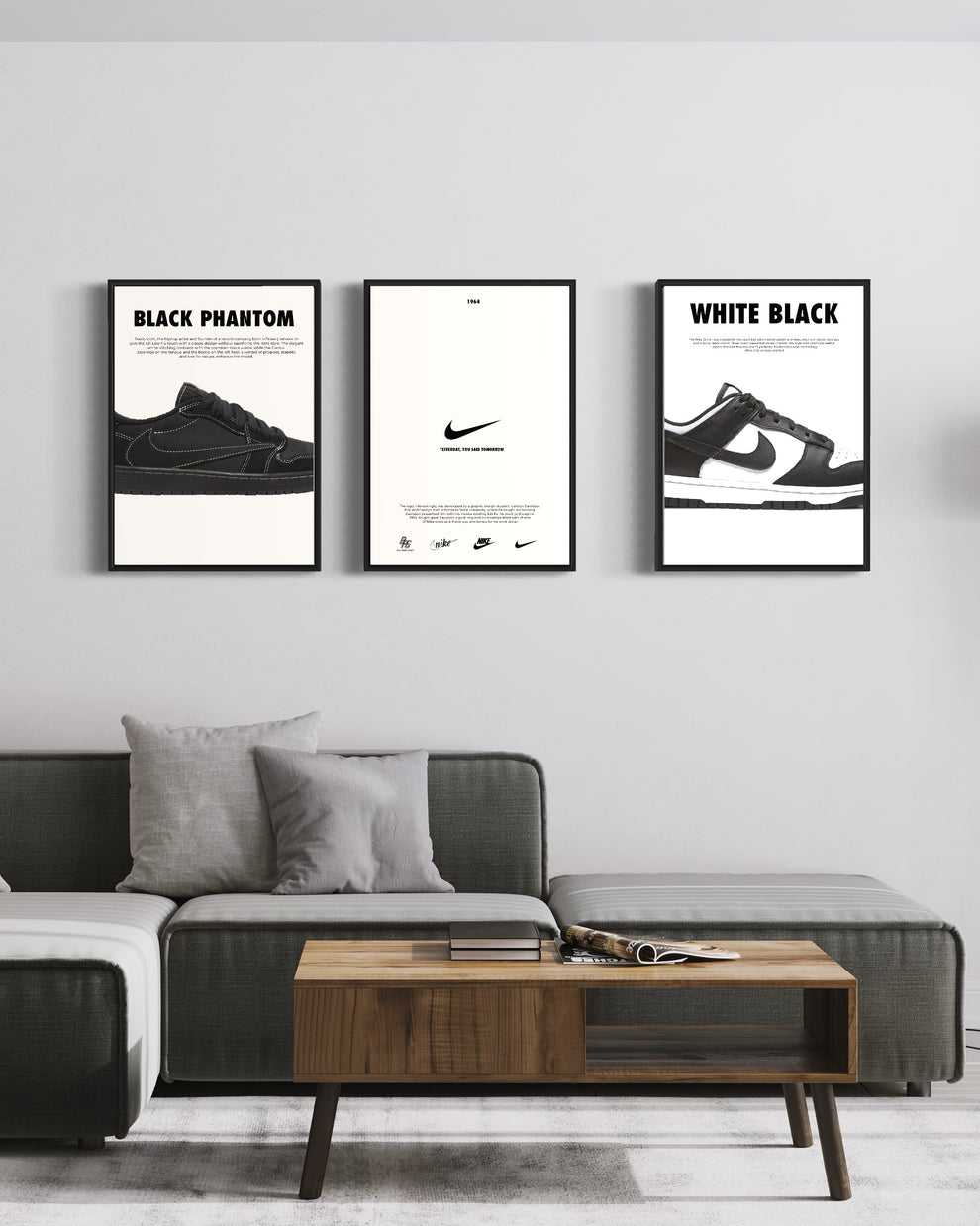 Set de cuadros Nike - Blanco y negro – Poster House Uy